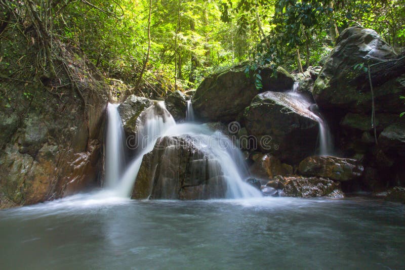 Beautiful Small Waterfall in the Wild with Sun Light,nature Stock Photo ...