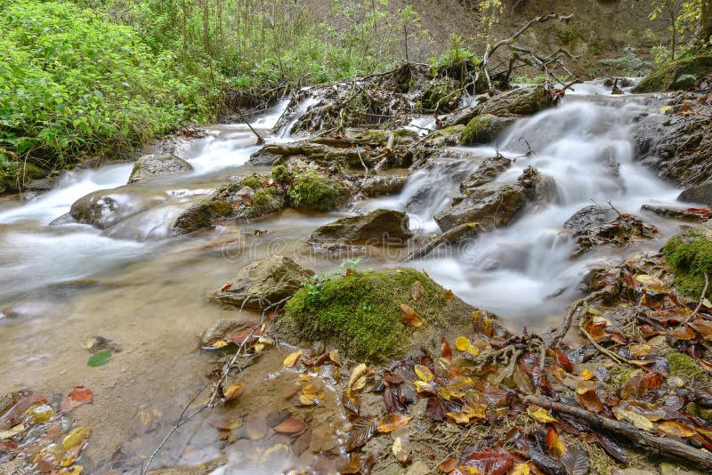 Beautiful Small Waterfalls Flowing in Nature Stock Image - Image of ...