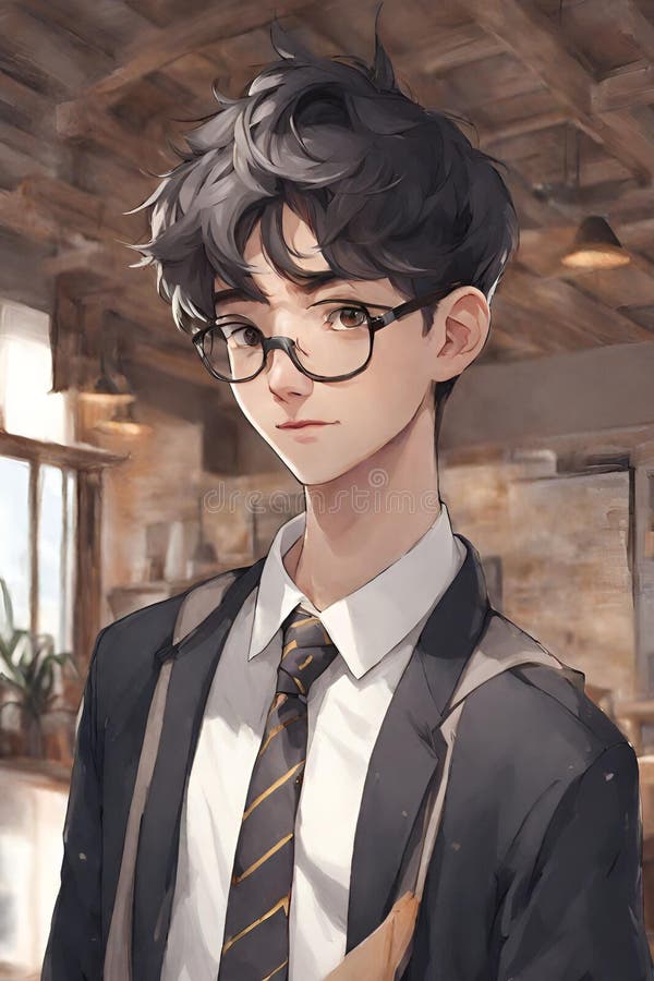 Captivating Charm: a Handsome and Intelligent Young Boy Stock ...