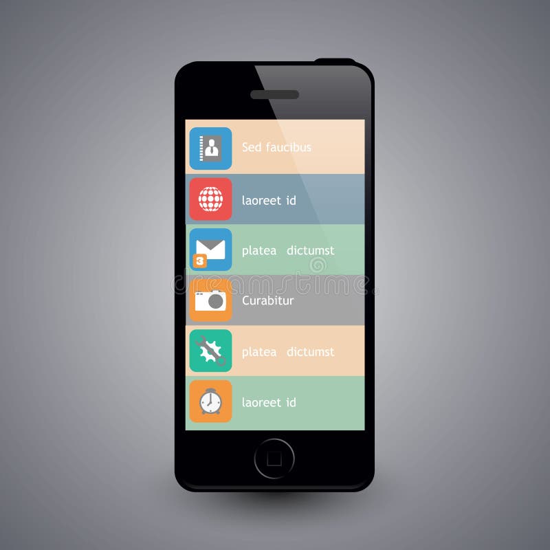 Beautiful Smartphone and Tablet Flat Icon Design Stock Vector ...