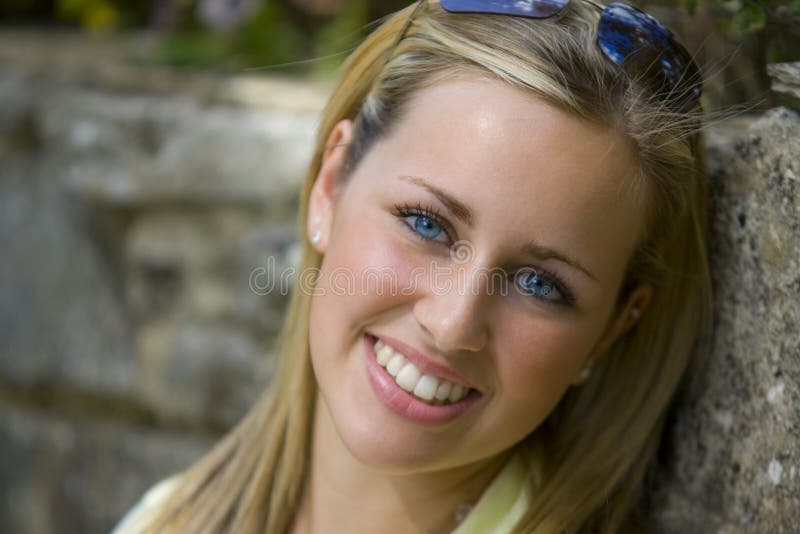 Beautiful Smile stock photo. Image of blue, adult, hair - 1225306