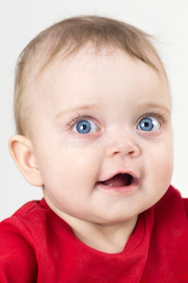Beautiful Smile and Wide Open Eyes of a Child Stock Photo - Image of ...