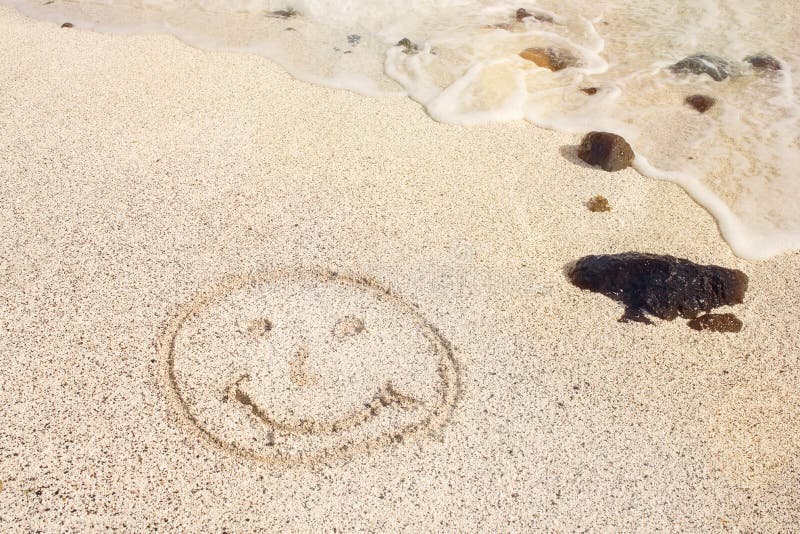 Fun Smiley at the Edge of a Tropical Lagoon Stock Image - Image of ...