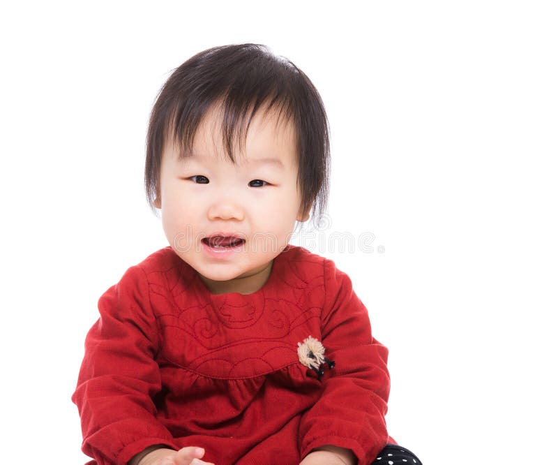 Beautiful Smiling Asian Baby Stock Photo - Image of girl, innocence ...