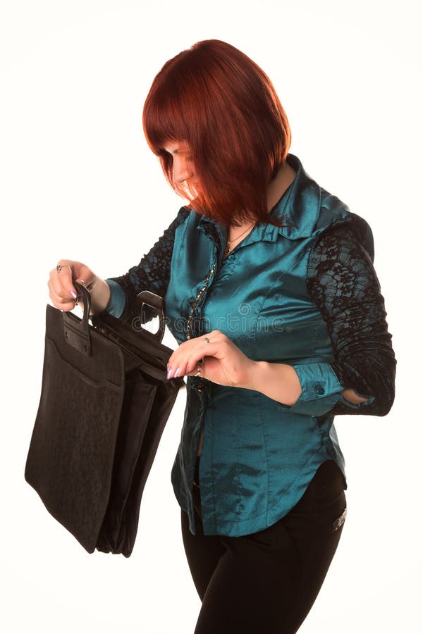 Beautiful Smiling Business Woman Holding Black Briefcase Stock Photo ... Beautiful Smiling Business Woman Holding Black Briefcase Stock Photo ...