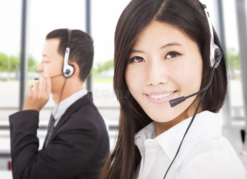 Smiling Customer Service Rep Stock Photo - Image of horizontal ...
