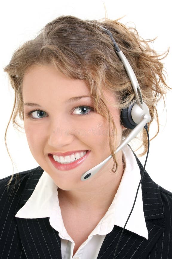 Beautiful Smiling Customer Service or Sales Representative Stock Photo ...