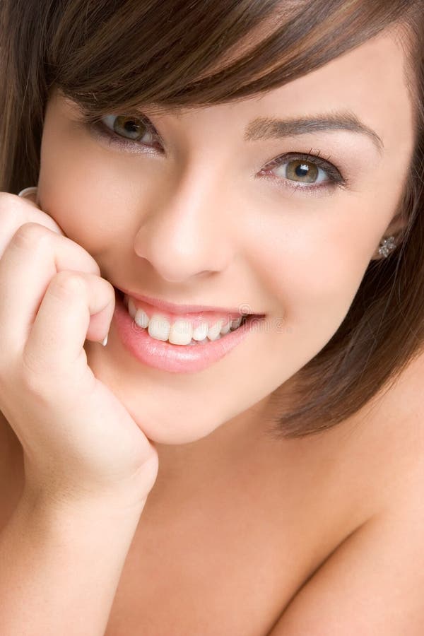 Beautiful Smiling Face stock image. Image of hand, happy - 5489373