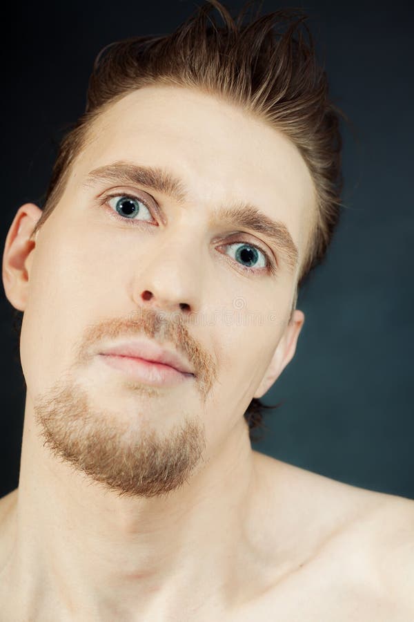 Beautiful Smiling Face of a Young Man Stock Image - Image of blue ...