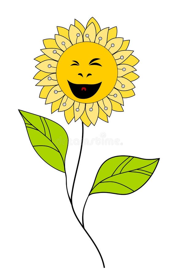 Smiling Sunflower Clip Art Stock Illustrations – 92 Smiling Sunflower ...