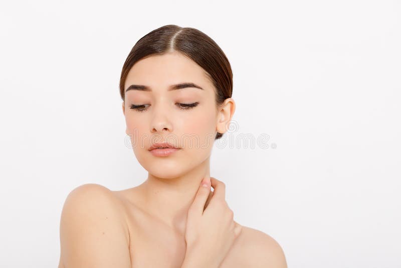 Beautiful Smiling Girl With Clean Skin Natural Make Up Stock Image