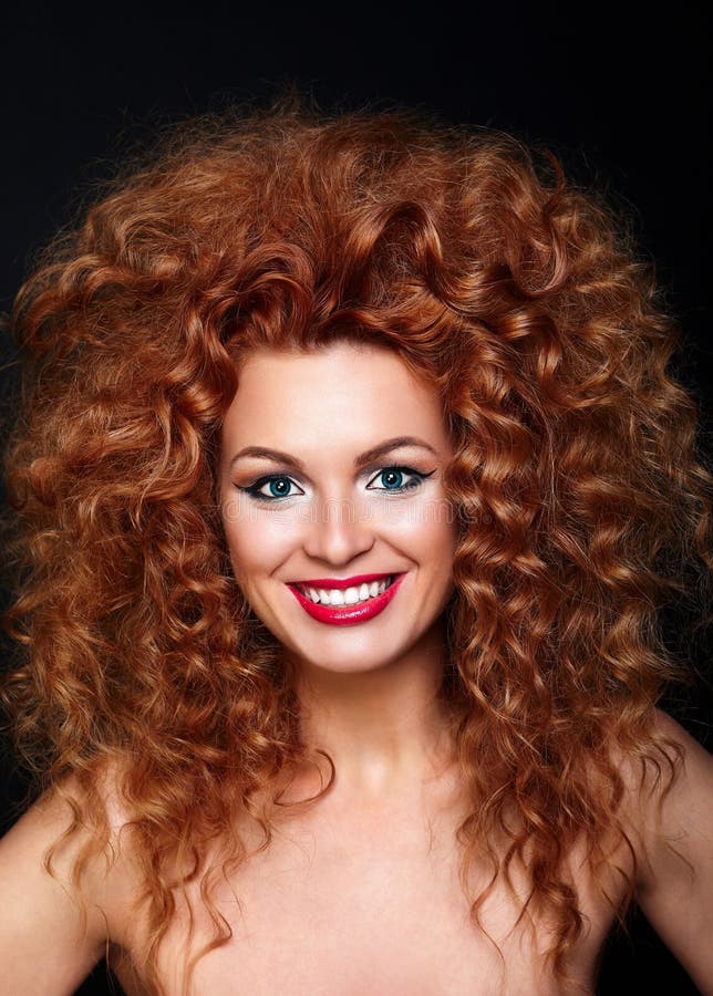 Beautiful Smiling Redhead Woman Stock Image - Image of posing ...