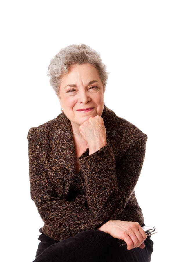 Beautiful Happy Smiling Senior Woman Face Stock Photo - Image of ...