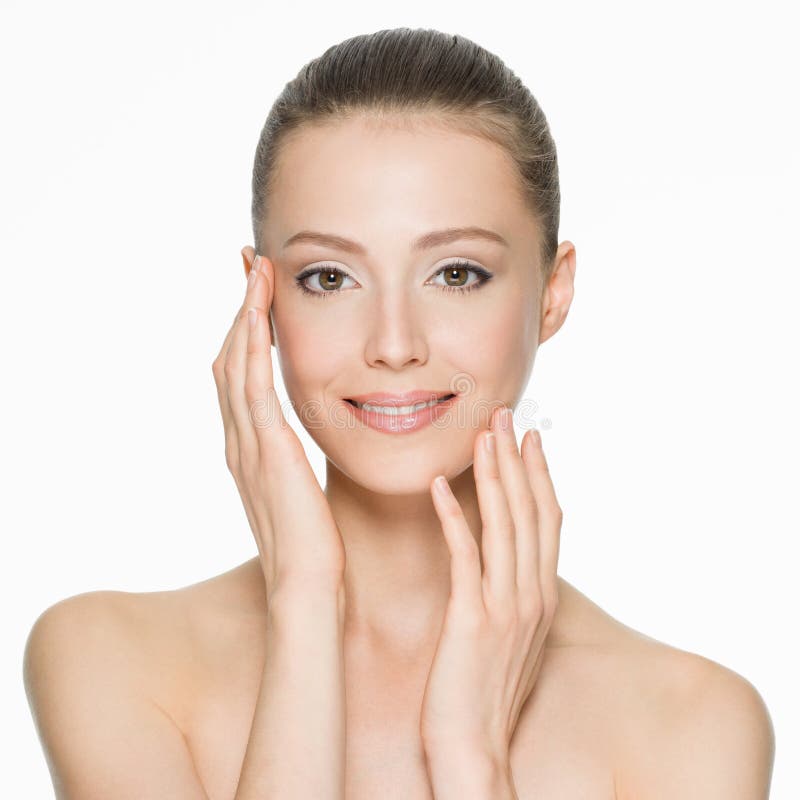 Beautiful Smiling Woman with Clean Skin Stock Image - Image of ...