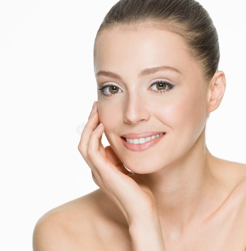 Beautiful Smiling Woman with Clean Skin Stock Image - Image of ...