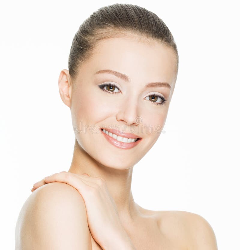 Beautiful Smiling Woman with Clean Skin Stock Image - Image of ...