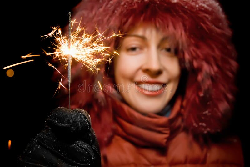 Yellow Fire with Flame Tongues Isolated on Black Stock Image - Image of ...