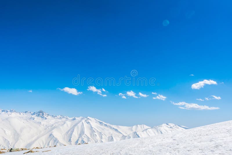 Beautiful Snow Covered Mountains Landscape Kashmir State, India Stock ...