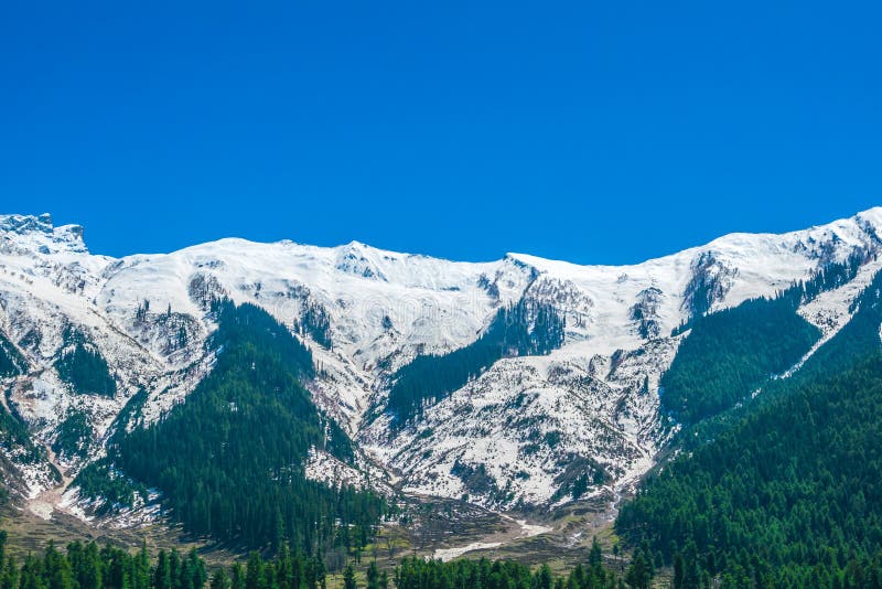 Beautiful Snow Covered Mountains Landscape Kashmir State, India Stock ...