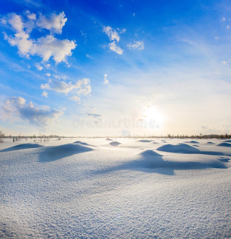 Beautiful Snow Hills at Sunset Time Stock Photo - Image of rock, season ...