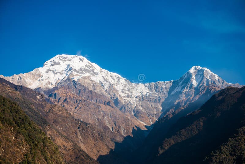 Beautiful Snow Mountain of Annapurna Himalayan Range Stock Photo ...