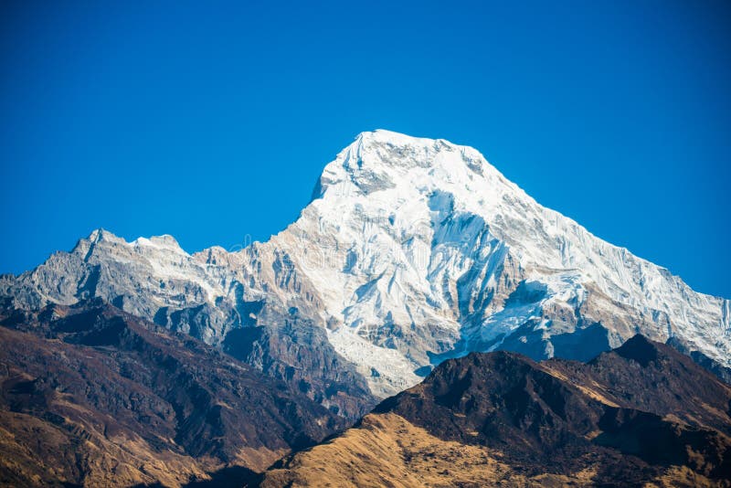 Beautiful Snow Mountain of Annapurna Himalayan Range Stock Photo ...