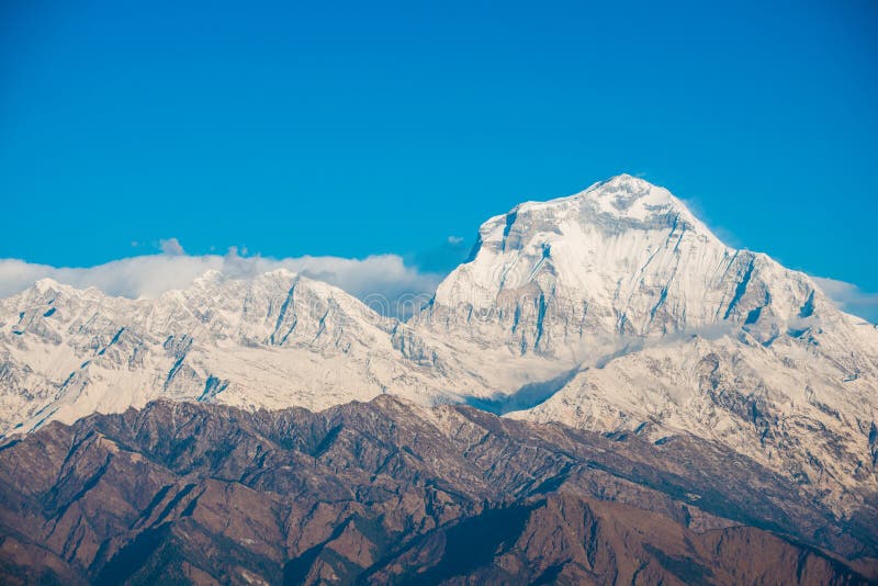 Lamjung Himal :: Beautiful Snow Mountain in Annapurna Himalayan Stock ...