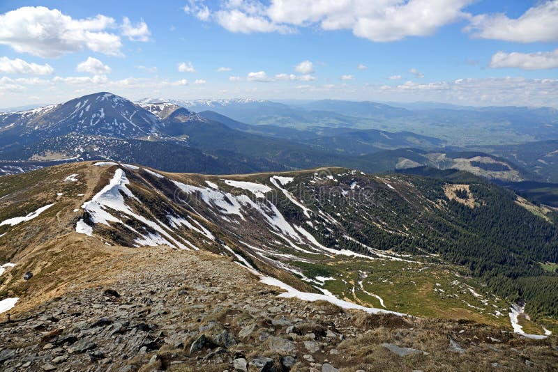 Beautiful Snow Mountain Wide Range Stock Image - Image of scenery ...