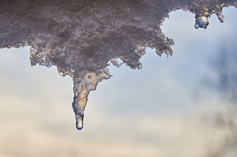 Beautiful Snow Patterns during Warm Weather. Dripping in the Street ...