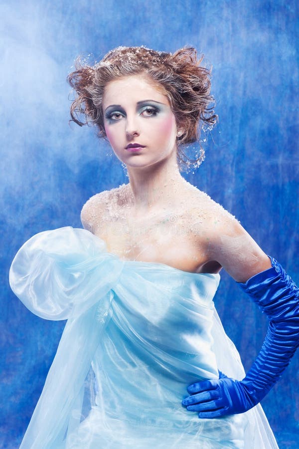 Beautiful snow queen stock photo. Image of christmas - 22221358