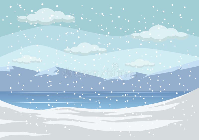 Beautiful Snow Scenery and Mountain Background Stock Vector ...