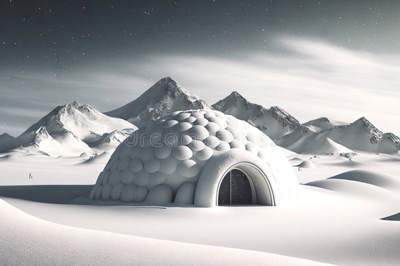 Beautiful Snow-white Winter Landscape with Snow Igloo in North Stock ...