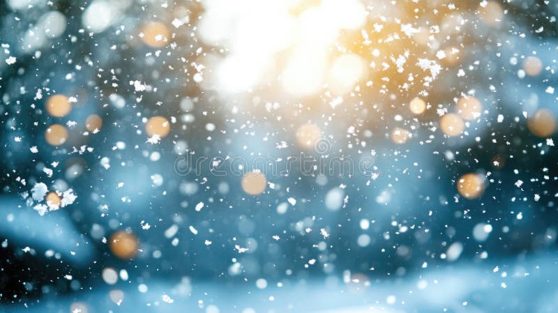Beautiful Snowfall with Sunlight Creating a Magical Winter Scene Stock ...