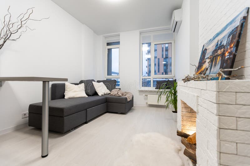 Beautiful Sofa in Contemporary Living Room. Interior Design Stock Photo ...