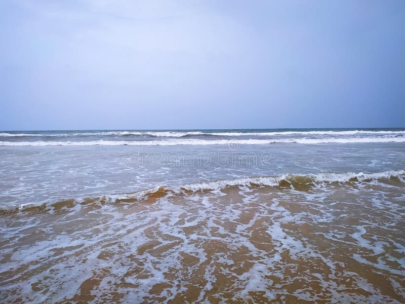 Beautiful Soft Blue Ocean Wave on Sandy Beach Stock Photo - Image of ...
