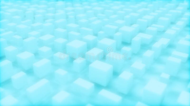 Beautiful Soft Glowing Graphic Blue Cuboids - Abstract 3D Illustration ...