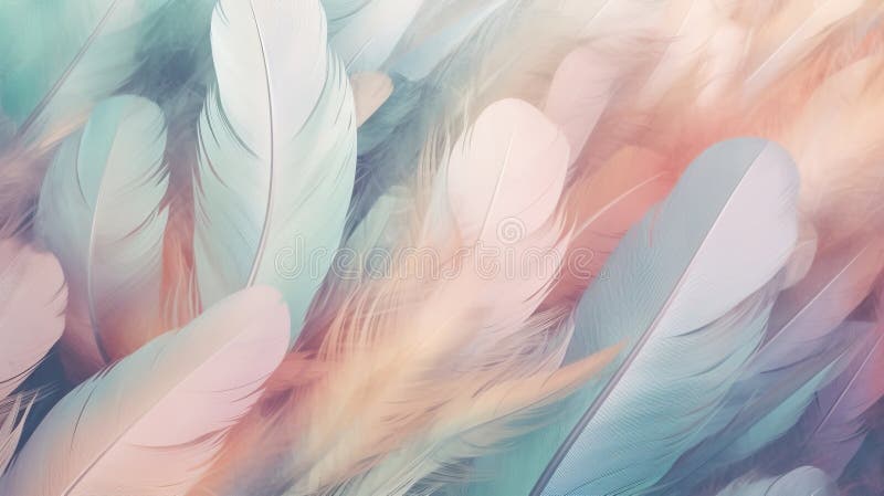 Beautiful and Soft Pastel Color Feather Background Delicate and Elegant ...