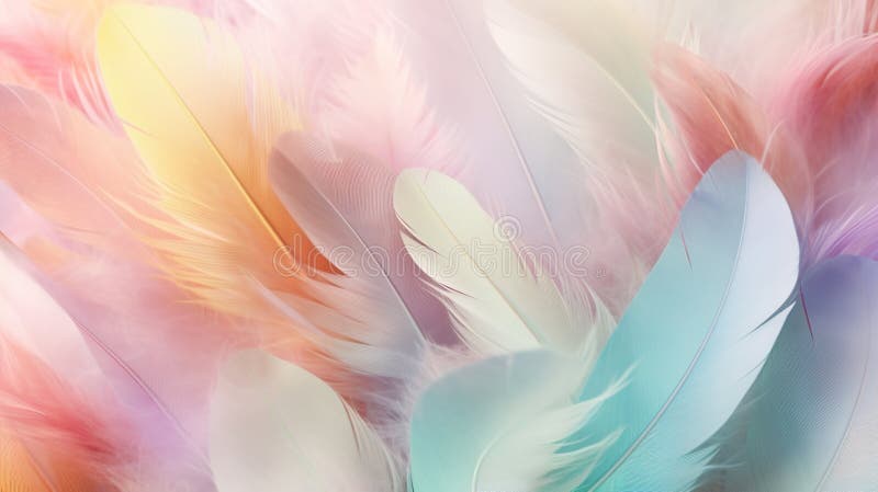 Beautiful and Soft Pastel Color Feather Background Delicate and Elegant ...