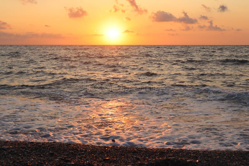 Beautiful Soft Pink Sunset on the Seashore. Holidays on the Coast ...