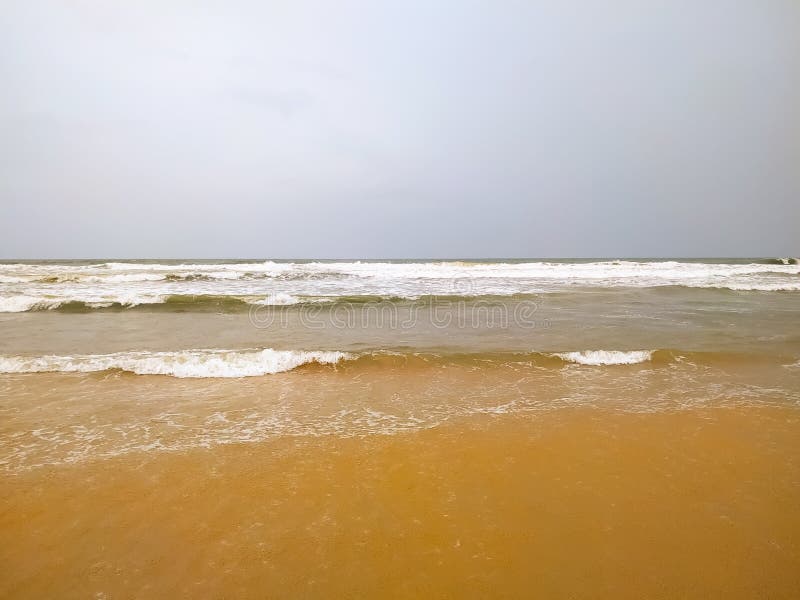 Soft Wave of Ocean on the Sandy Beach Stock Photo - Image of lane ...