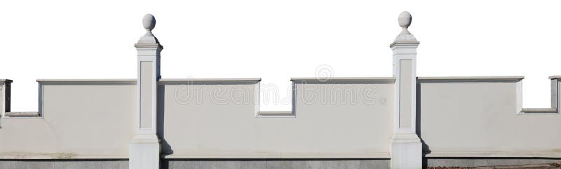 Beautiful Solid Stone Fence Isolated Stock Photo - Image of material ...