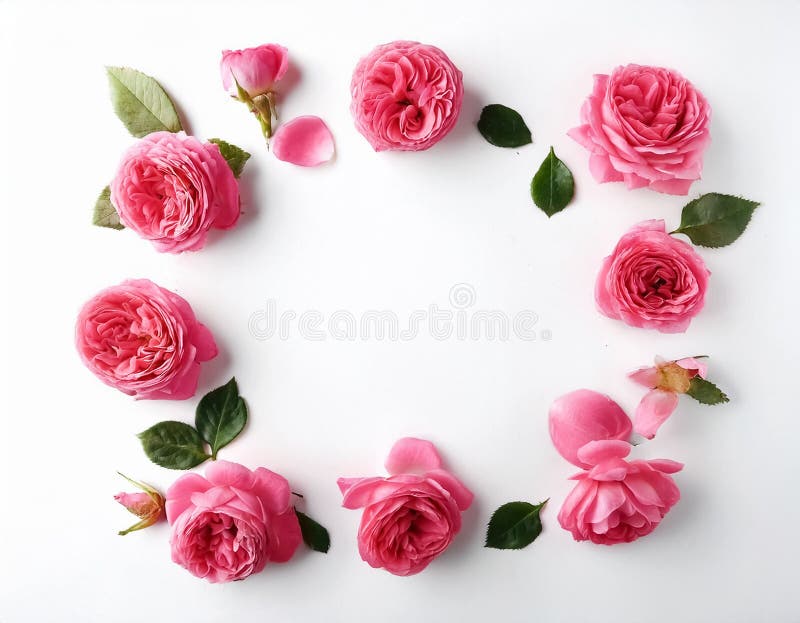 Elegant Rose Framework on White Background Stock Illustration ...