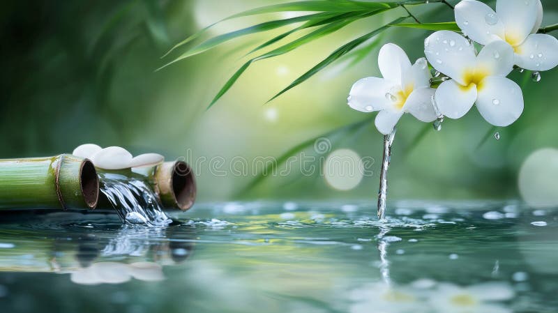 Beautiful Spa Background with Bamboo and Water Stock Image - Image of ...
