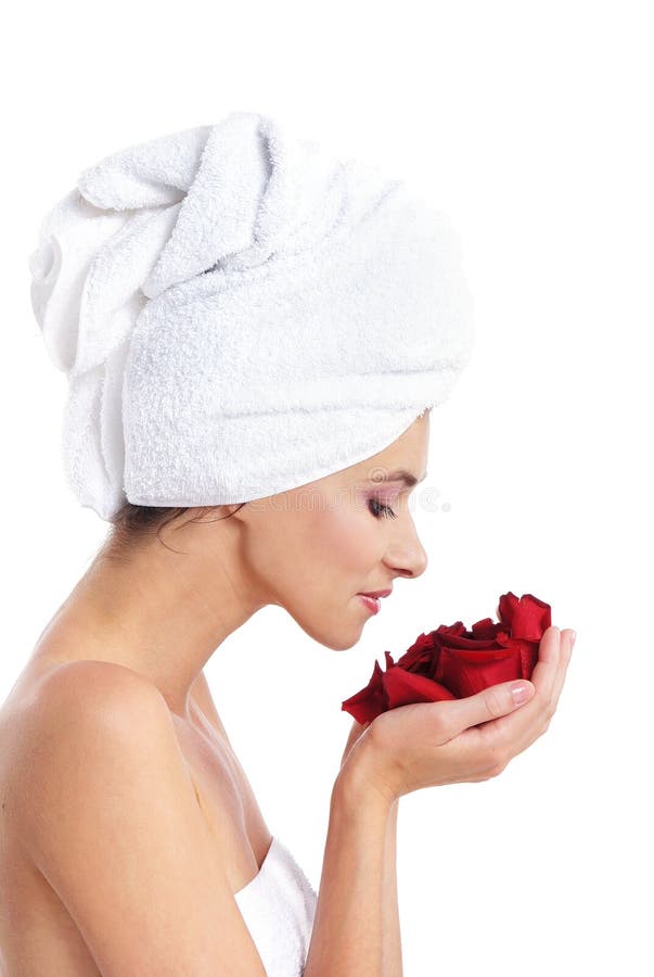 Beautiful spa portrait stock image. Image of lady, flower - 22019817