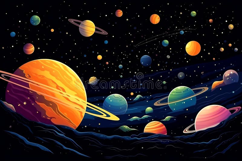 Beautiful Space Landscape, an Expansive, Panoramic Anamorphic, Space ...