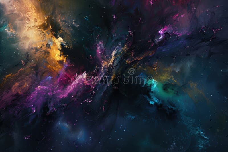 A Beautiful Space Nebula with Bright Glowing Colors. AIG51A Stock Photo ...