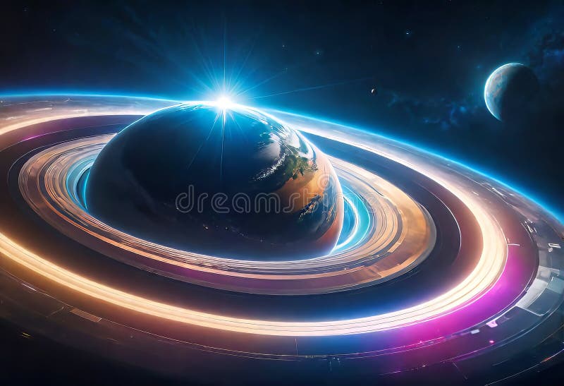 Beautiful Space and Outer Spaces with Planets and Star Clusters, Stock ...