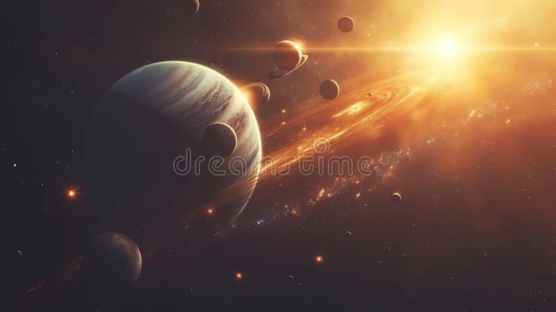 Beautiful Space Photography with Planets of the Solar System Stock ...