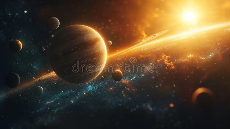 Beautiful Space Photography with Planets of the Solar System Stock ...