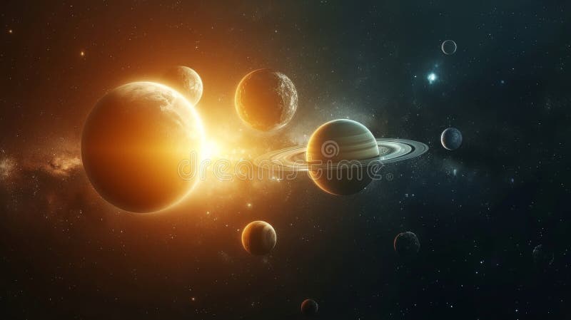 Beautiful Space Photography with Planets of the Solar System Stock ...